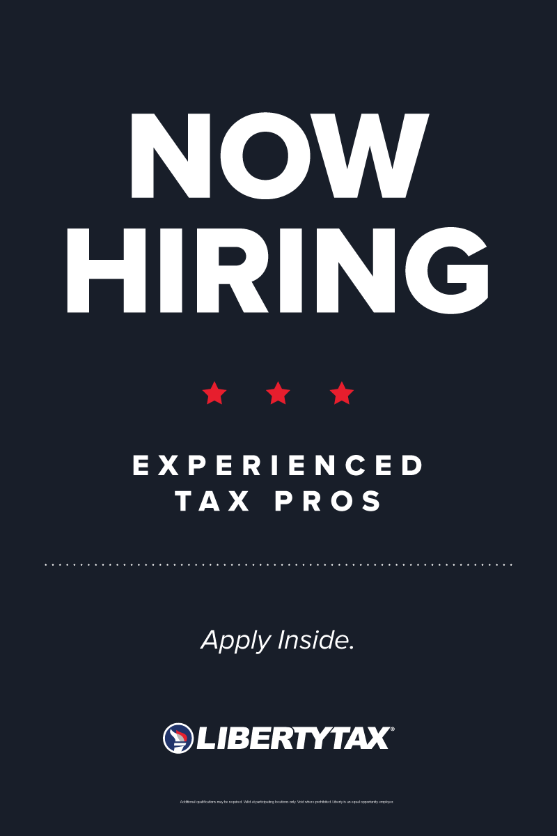 Hiring Experienced Tax Pros Poster – libtaxstore