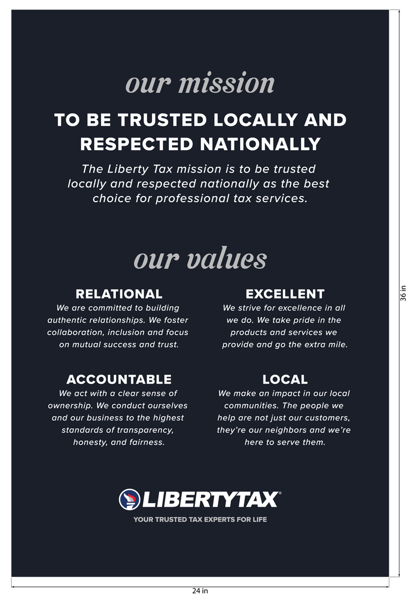 In Office Mission-Values Poster – libtaxstore