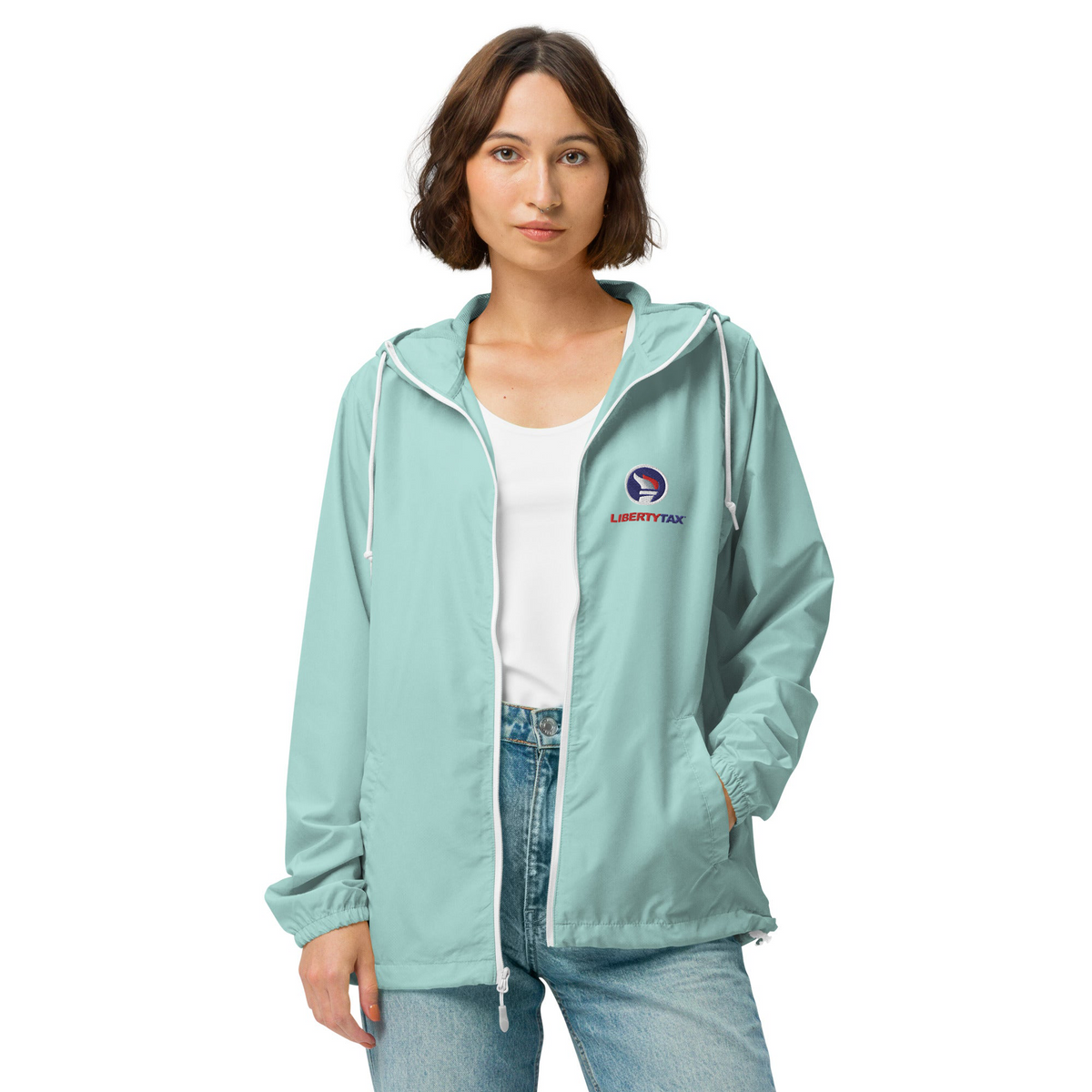 Embroidered Unisex lightweight zip up Windbreaker – libtaxstore